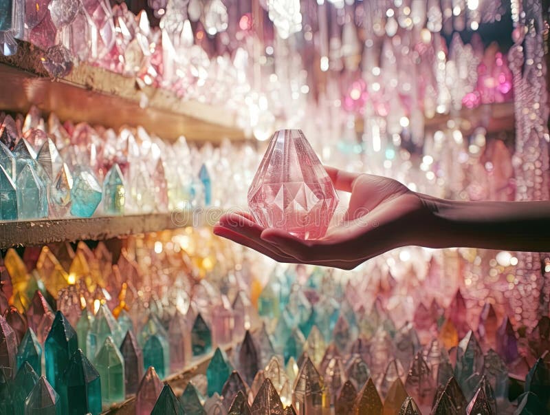 Pastel World with Hands Holding Glowing Shape Stock Illustration ...