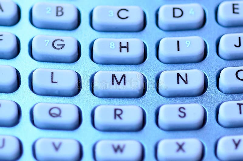 Detail of a Blue Alphabetic Keyboard Stock Image - Image of buttons ...