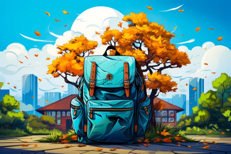 Image of Man with Backpack and Birds Flying Over Lake. Generative AI ...