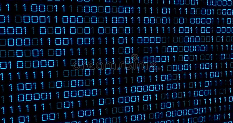 Image of Blue Binary Code Changing on Black Background Stock ...