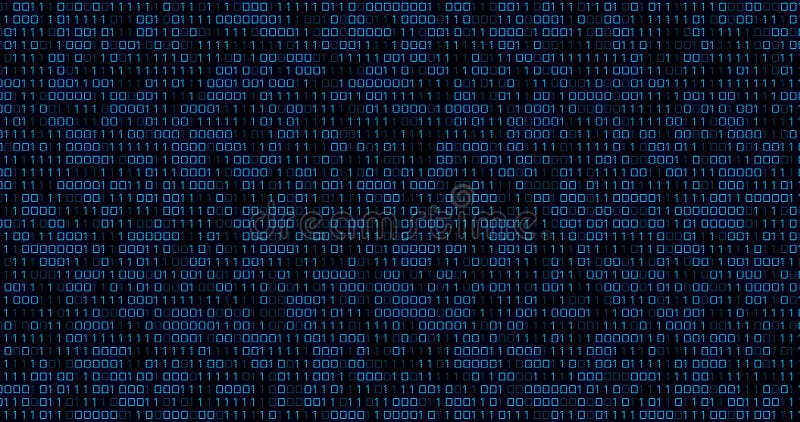 Image of Blue Binary Code Changing on Black Background Stock ...