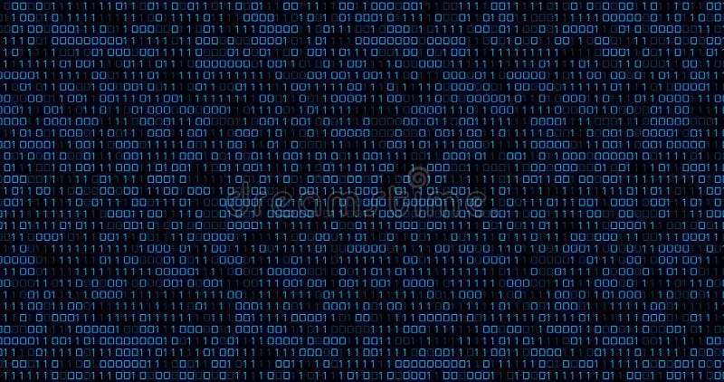 Image of Blue Binary Code Changing on Black Background Stock ...