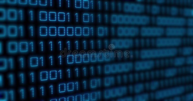 Image of Blue Binary Code Changing on Black Background Stock ...