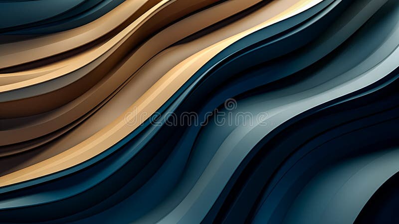 The Image is a Blue and Brown Wave Pattern Stock Image - Image of ...