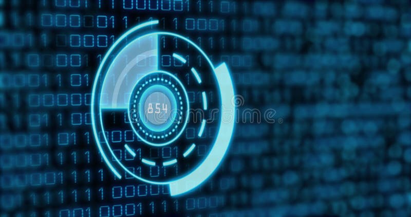 Image of Blue Circle with Numbers Over Binary Code Stock Illustration ...