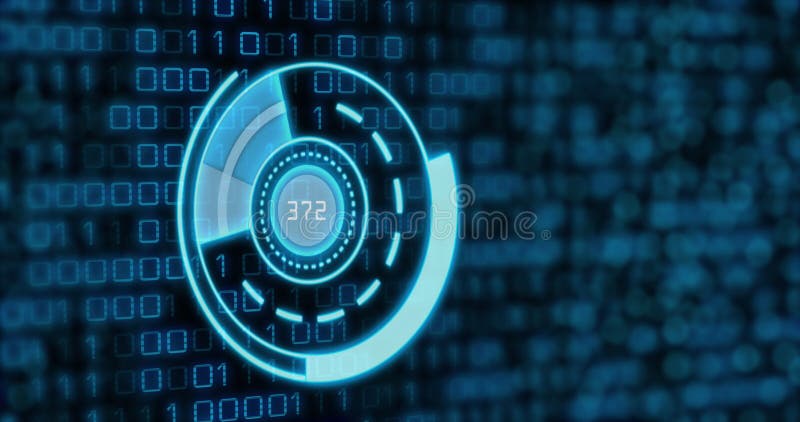 Image of Blue Circle with Numbers Over Binary Code Stock Illustration ...