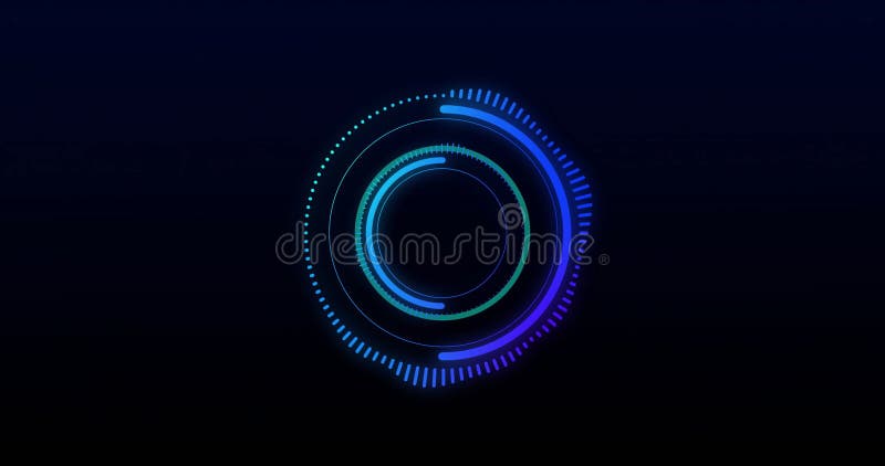 Image of Blue Circular Scanner and Loading Rings Processing on Black Background Stock ...