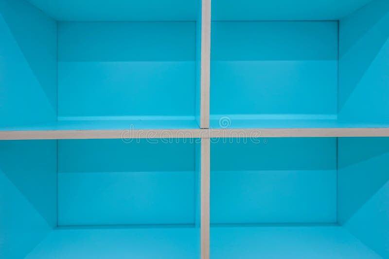 The Image Blue Color Wooden Wall and a Shelf. Wooden Elements for ...