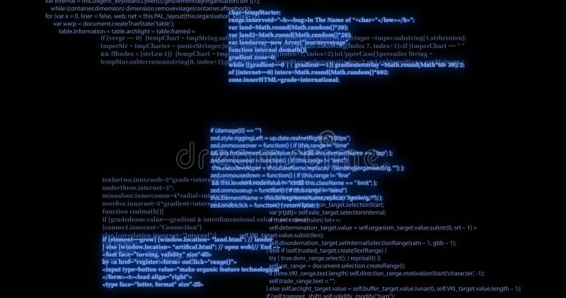 Image of Blue Data Processing on Black Background Stock Image - Image ...