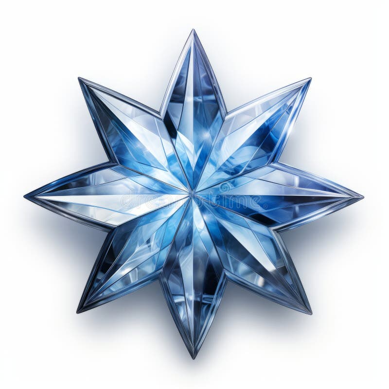 An Image of a Blue Diamond Star on a White Background Stock ...