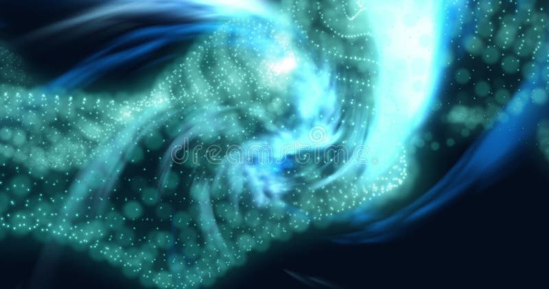 Image of Blue and Green Shapes Rotating Over Black Background Stock ...