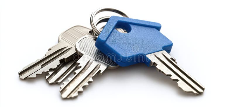 Blue House-shaped Keychain with Keys Symbolizing Security and Home ...