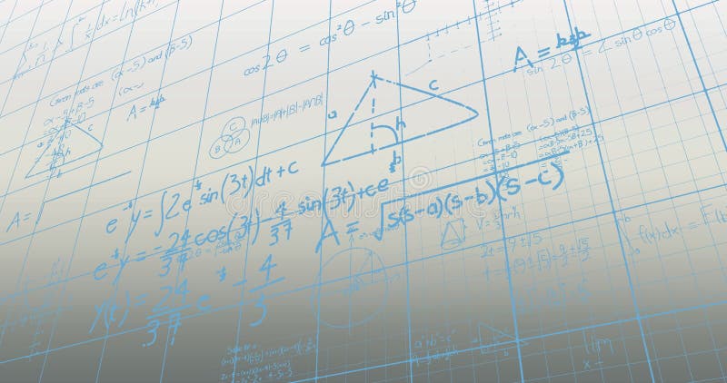 Image of Blue Mathematical Equation and Diagram Over Grid Pattern ...