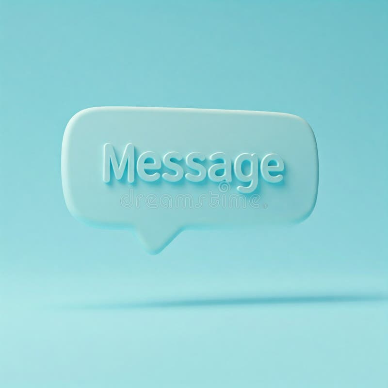 A Blue Message Bubble Isolated on a White Background, 3d Illustration ...