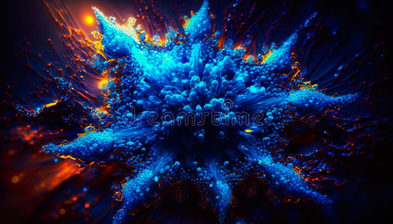 An Image of Blue and Orange Explosion. Generative AI Stock Illustration ...
