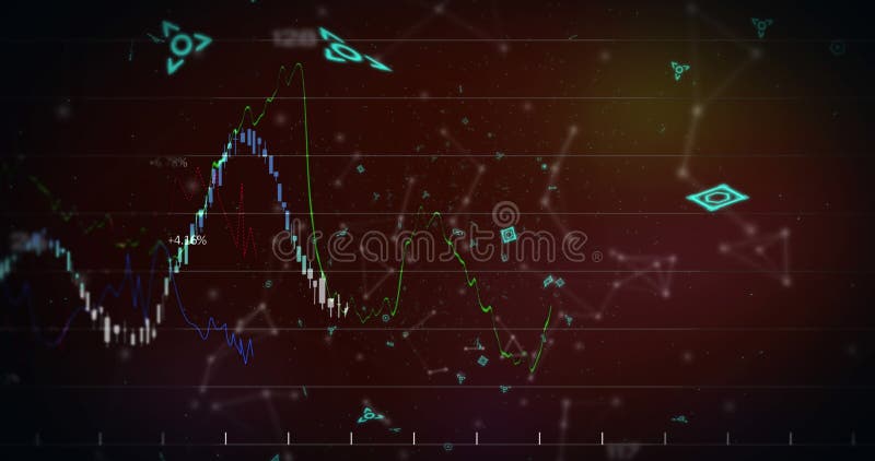 Image of a Blue QR Code with Webs of Connection Over Blue Graph ...