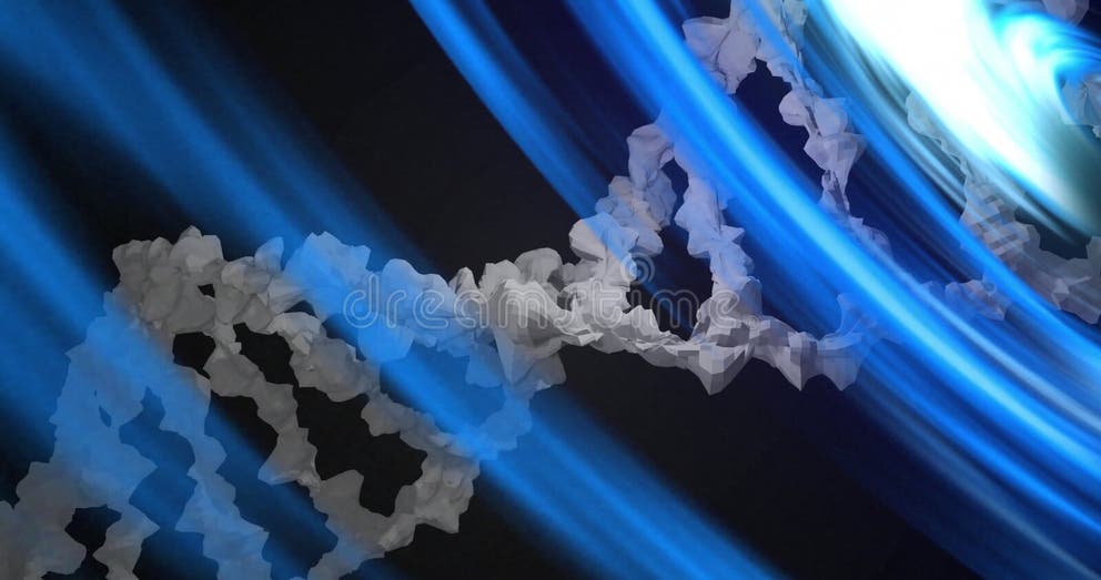 Image of Blue Shapes Over Dna Strand Stock Illustration - Illustration ...