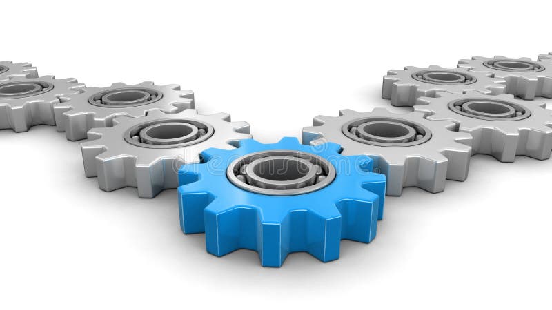 Blue and Silver Gears. Image with Clipping Path Stock Illustration ...