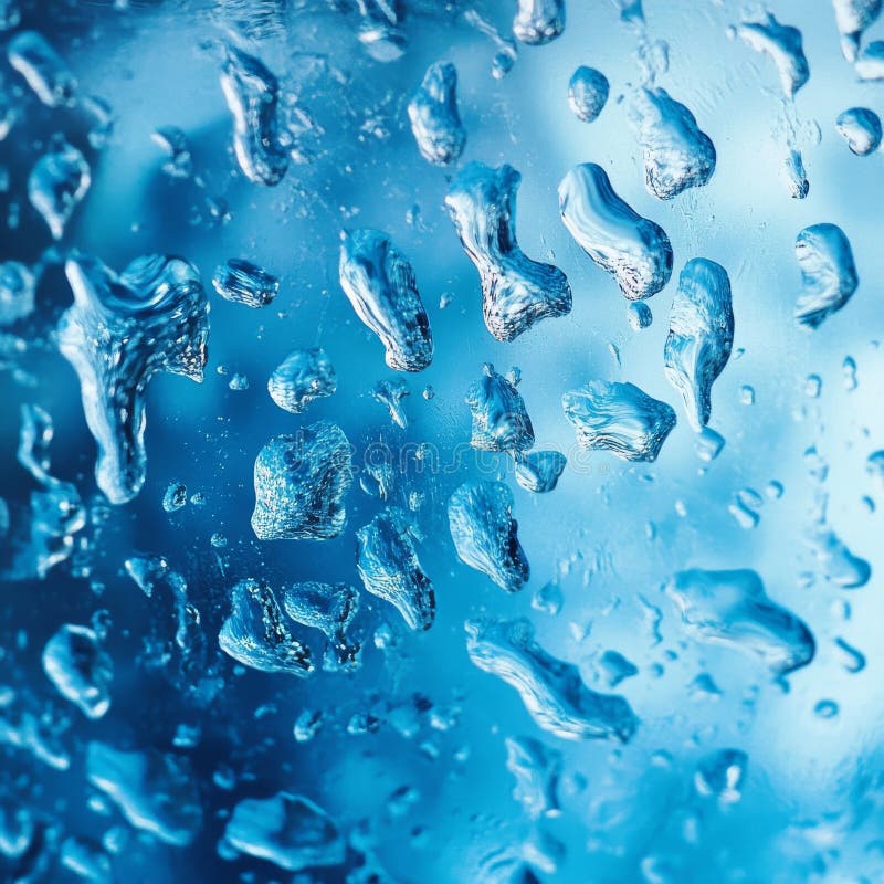 The Image is of a Blue Sky with Water Droplets on the Window Stock ...