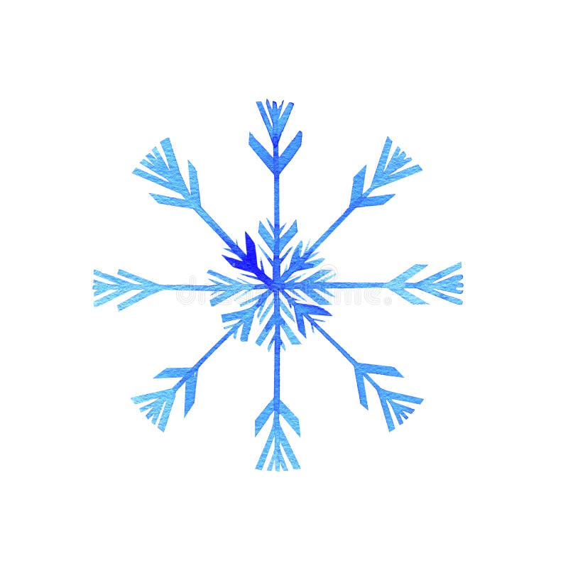 Image of a Blue Snowflake on a White Background Hand-painted ...