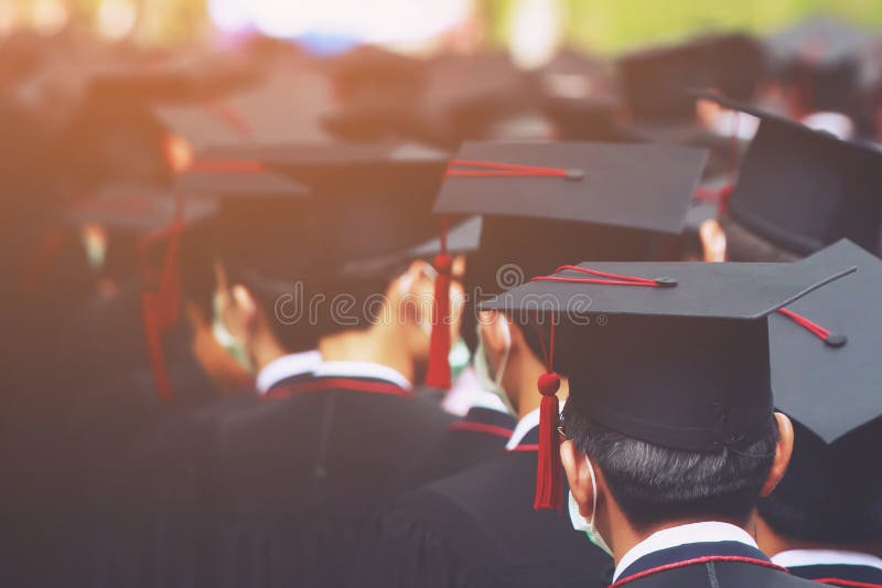 Image Blur Education Group of Graduates during Commencement. Concept ...