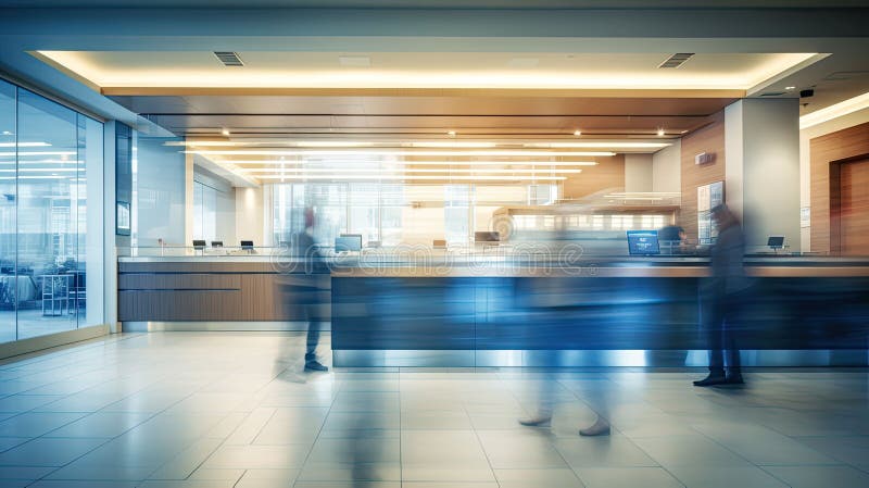 Image Blurred Bank Interior Stock Illustration - Illustration of bank ...