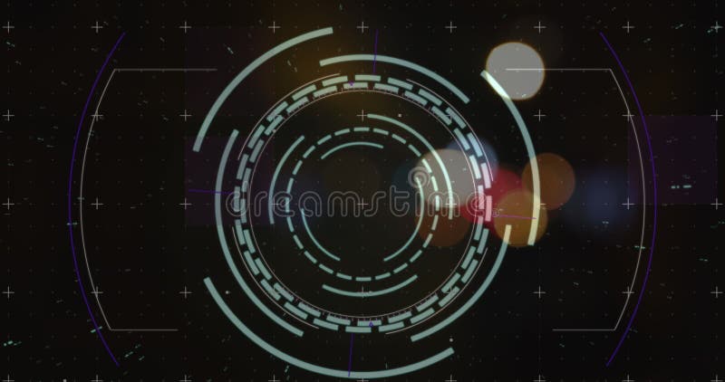 Image of Blurred Traffic Lights Over Data Processing and Dark Space ...