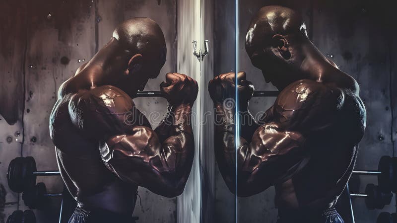 A Image of a Bodybuilder Flexing Their Body Stock Illustration ...