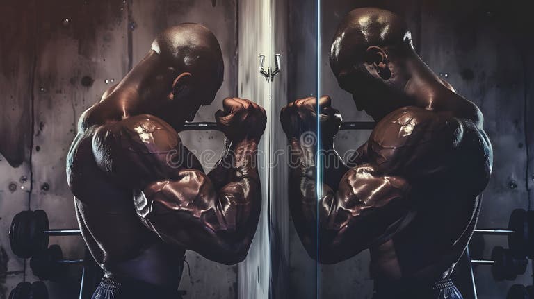 A Image of a Bodybuilder Flexing Their Body Stock Illustration ...