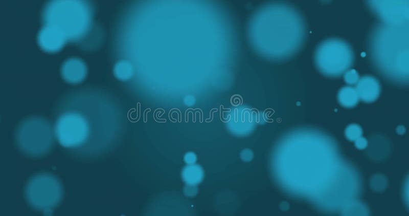 Image of Bokeh Blue Light Spots Advancing Over Dark Blue Background ...