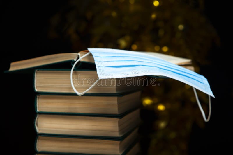 Image of Book Mask Dark Background Stock Photo - Image of care, medical ...