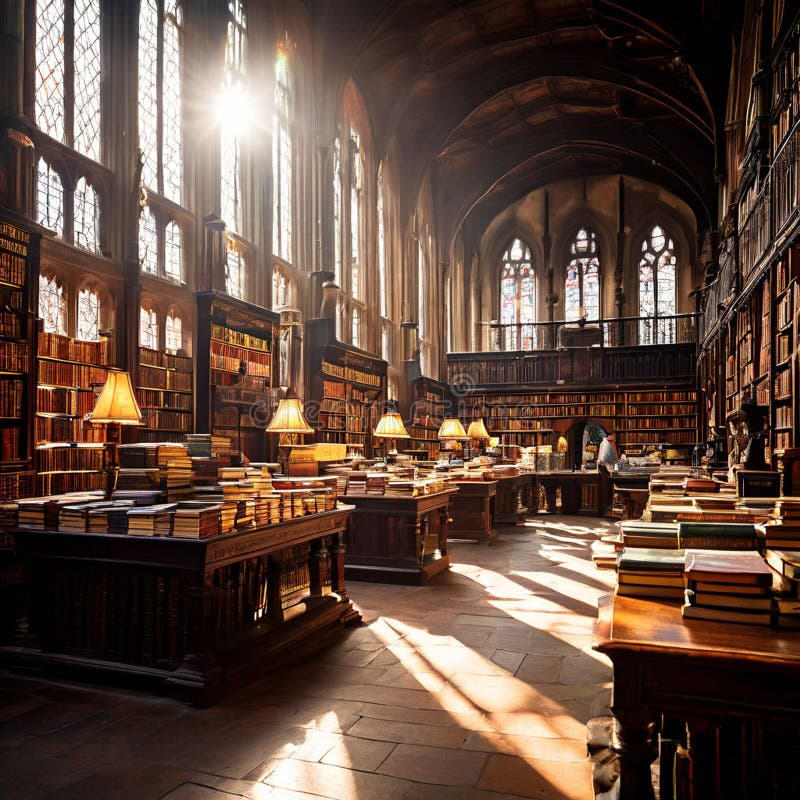 An Image of Bookshop in a Historic Town Square. Stock Illustration ...