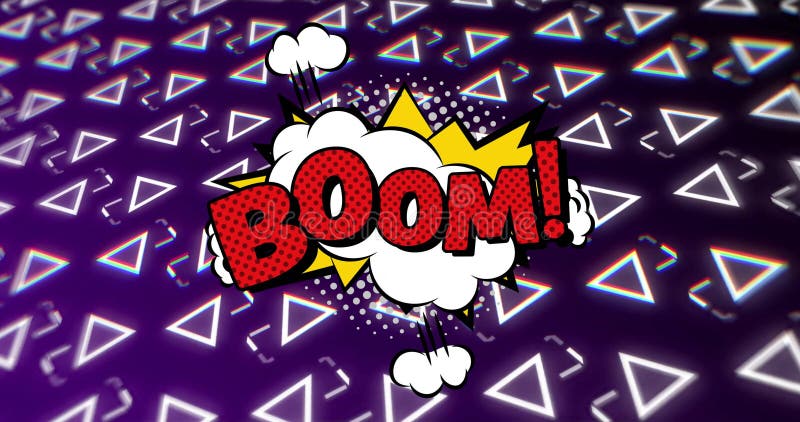 Image of Boom Text Over Retro Vibrant Pattern Background Stock ...