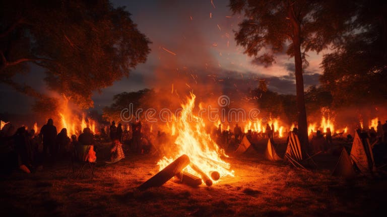 Image of a Born Fire in between Jungle Stock Illustration ...