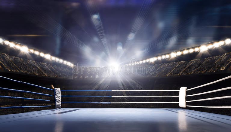 Scene Inside the Boxing Ring Looking Out Over the Stadium Stock ...