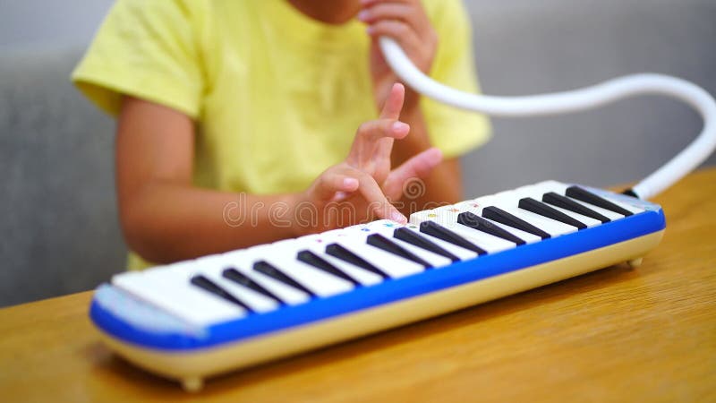 Boy Practicing Keyboard Harmonica Stock Video - Video of practice, room ...