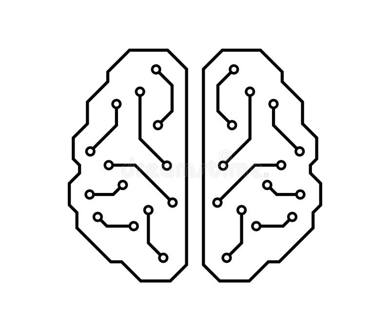 The Image is of a Brain with a Lot of Wires and Circuits Stock Vector ...
