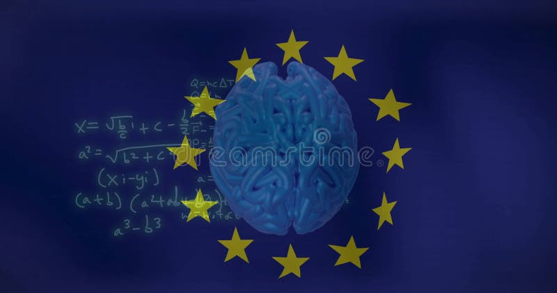 Image of, Brain Model and Mathematical Equations Over European Union ...