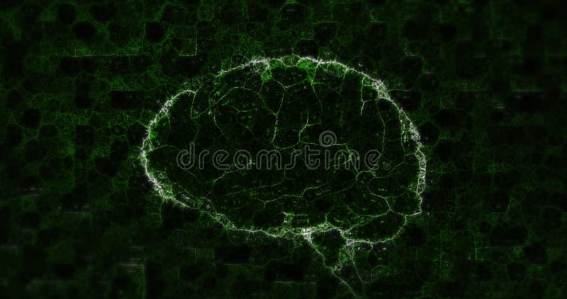 Image of Brain Rotating Over Black Background with Math Formulas Stock ...