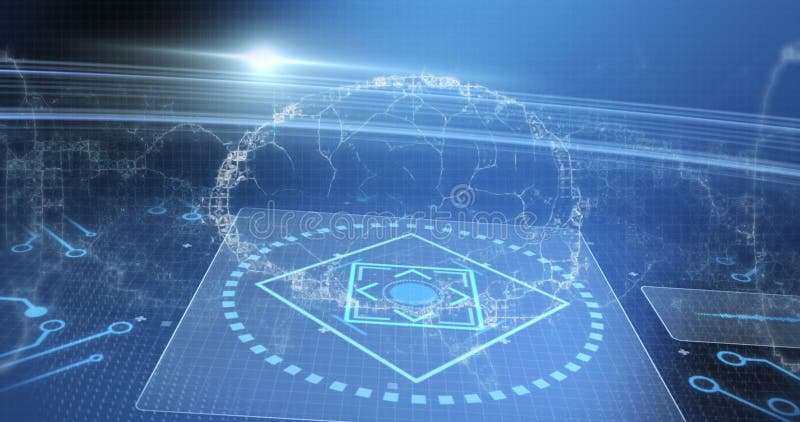Brain Scanning Hologram on Digital Screen Interface, Neural Network and ...