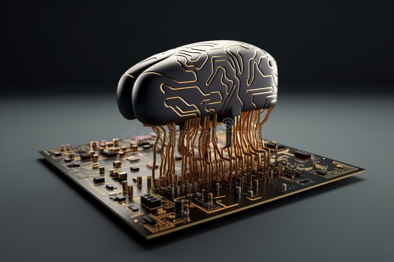 Image of a Brain with Technology Concept with Electronic Circuit Boards ...