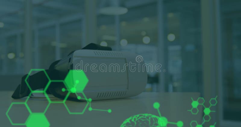 Image of Brains and Medical Data Processing on Interface, Over Hospital ...