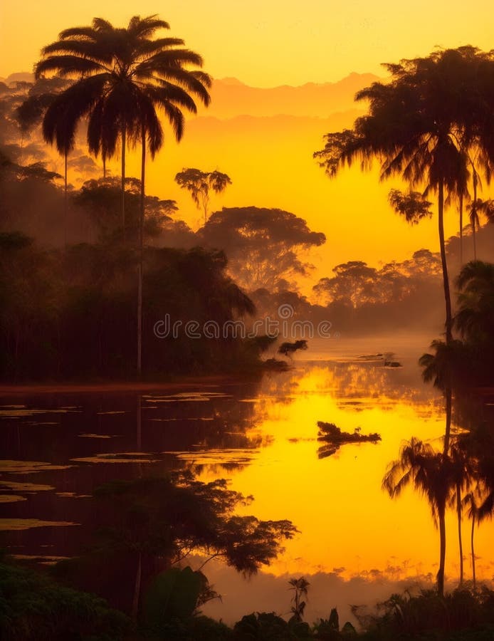 Image of a Brazilian Amazon Thick Jungle Landscape at Different Weather ...