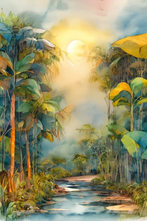 Image of a Brazilian Amazon Thick Jungle Landscape at Different Weather ...