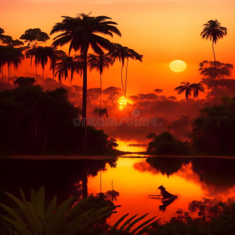 Image of a Brazilian Amazon Thick Jungle Landscape at Different Weather ...