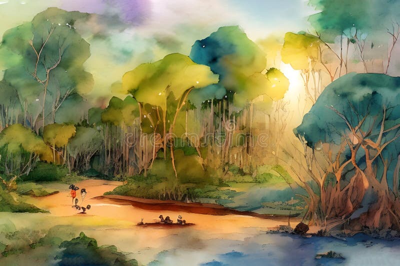 Image of a Brazilian Amazon Thick Jungle Landscape at Different Weather ...