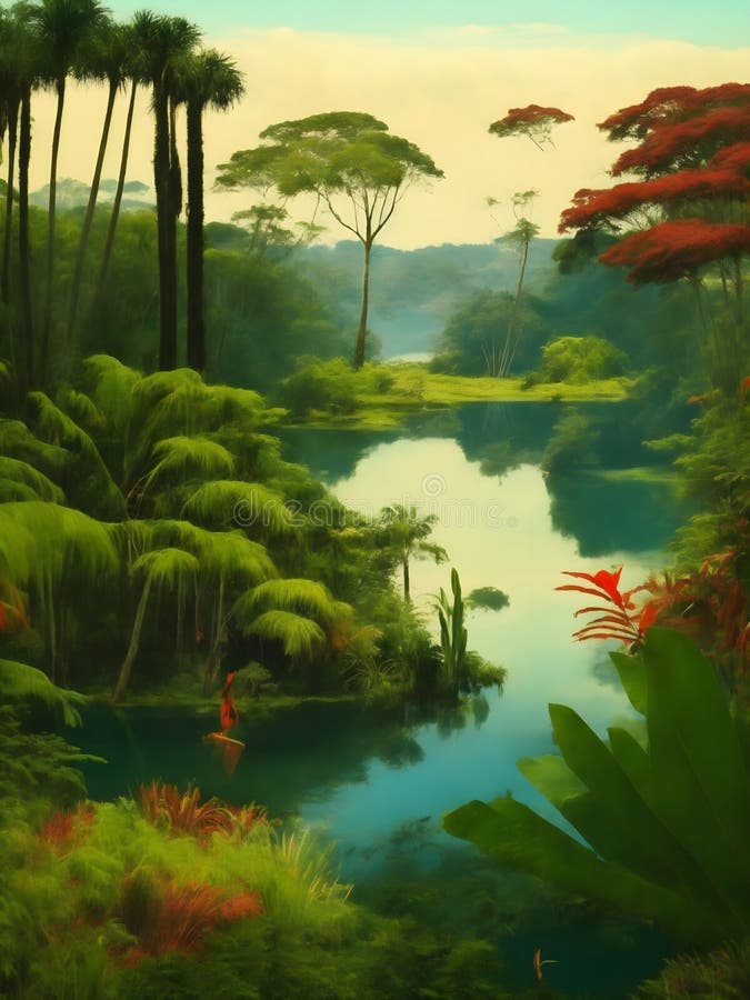 Image of a Brazilian Amazon Thick Jungle Landscape at Different Weather ...