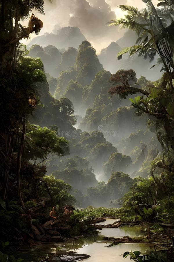 Image of a Brazilian Amazon Thick Jungle Landscape at Different Weather ...