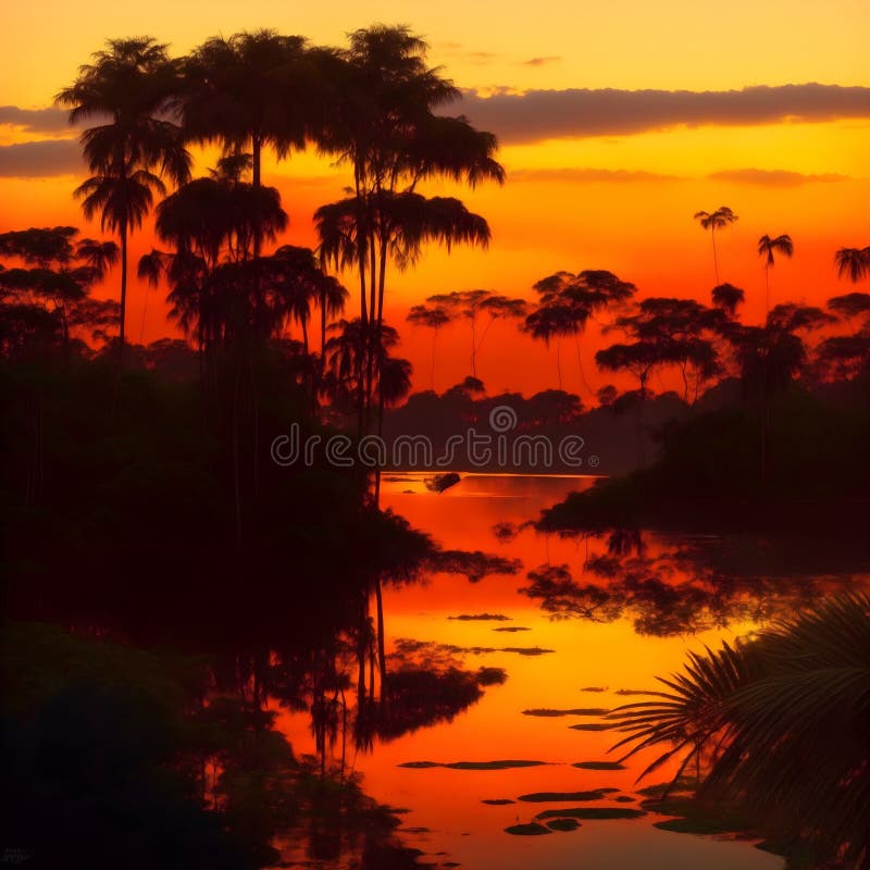 Image of a Brazilian Amazon Thick Jungle Landscape at Different Weather ...