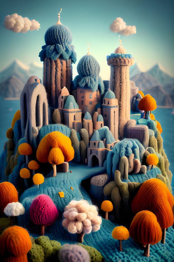 Image of Breathtaking Cityscape Inspired by Ottoman Art Which Features ...